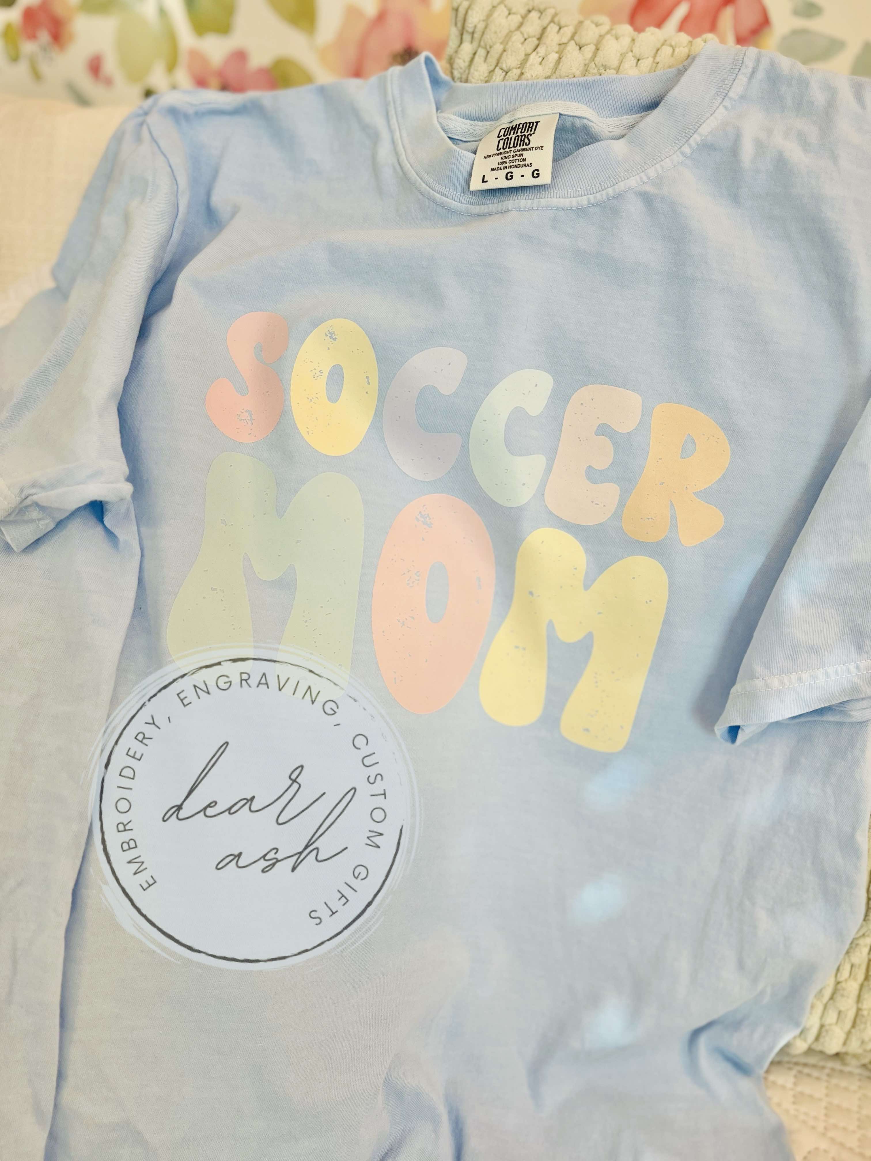 Soccer Mom Pastel – Dear Ash-Embroidery & Engraving